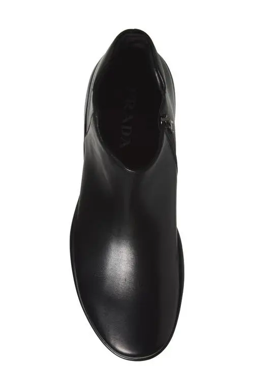 Prada Toblach Leather Ankle Boot