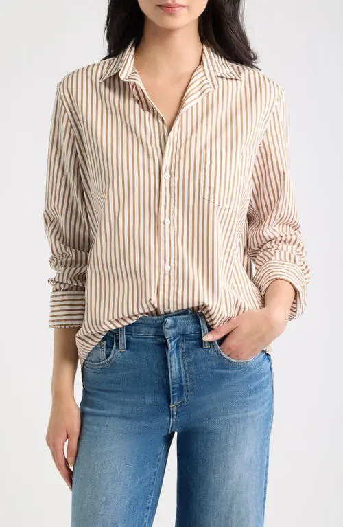 Frank & Eileen Eileen Relaxed Fit Striped Button-up Shirt - Tan White Stripe