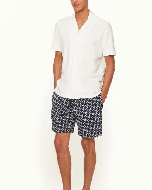 Orlebar Brown Trevone Towelling Classic-fit Drawcord Sweat Shorts - Night Iris
