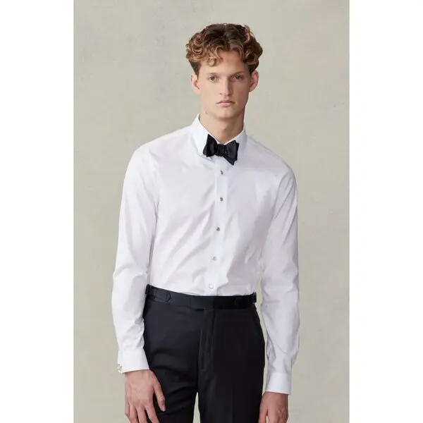 THE BLACK TUX Stretch Cotton Classic Dress Shirt