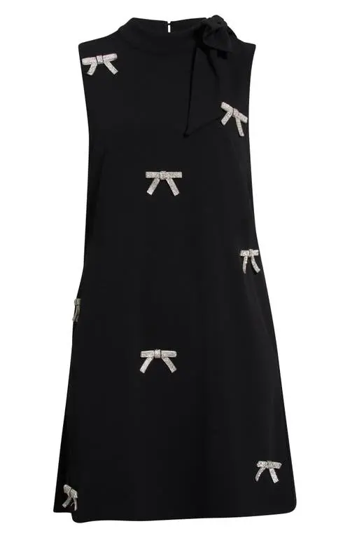 SUGARLIPS Pamela Rhinestone Bow Sleeveless Shift Dress