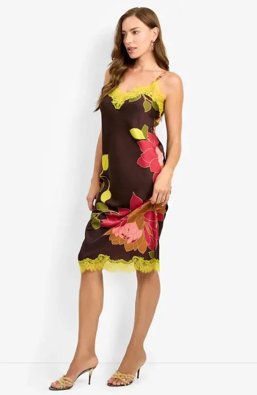 Trina Turk Caramia Print Satin Georgette Midi Dress