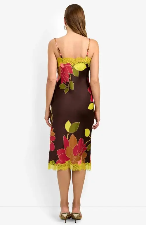 Trina Turk Caramia Print Satin Georgette Midi Dress