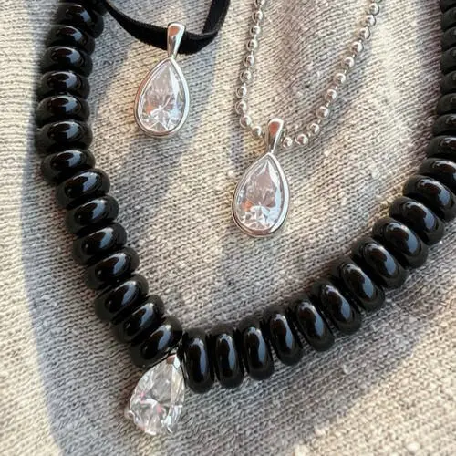 LENI JAMES The Raina 3 Carat Moissanite Pear Choker