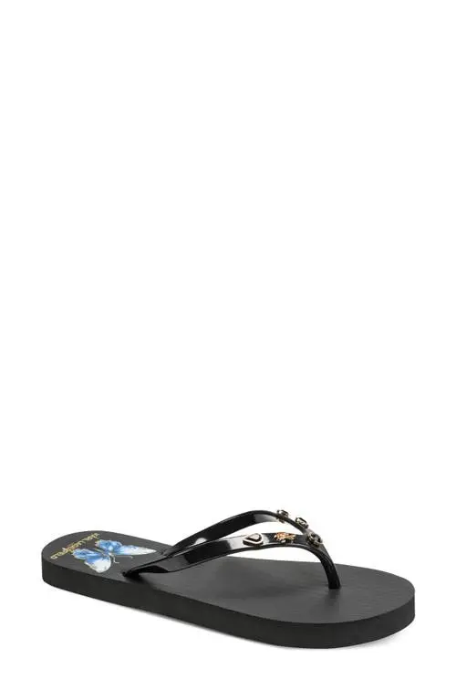 Karl Lagerfeld Paris Zimia Stone Flip Flop - Black
