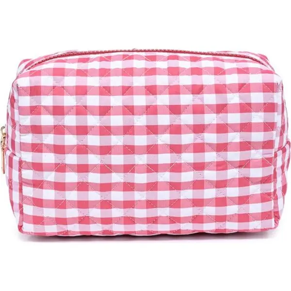 URBAN ESSENTIALS Check Mate Quilted Gingham Cosmetic Pouch - Red