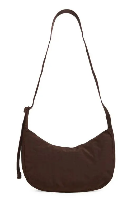 Baggu Medium Crescent Recycled Nylon Crossbody Bag - Coffee
