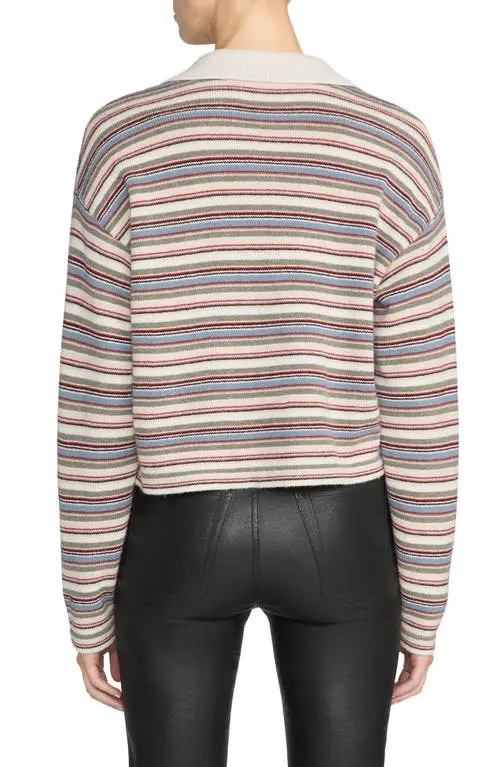 FRAME The Quad Stripe Polo Sweater