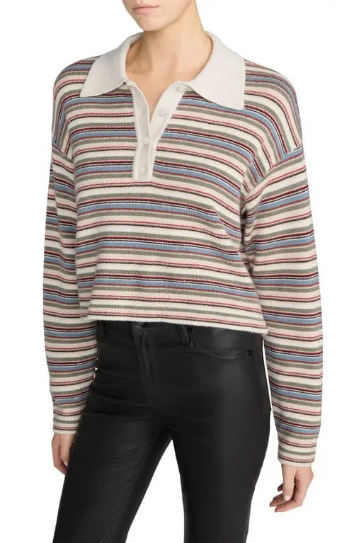 FRAME The Quad Stripe Polo Sweater