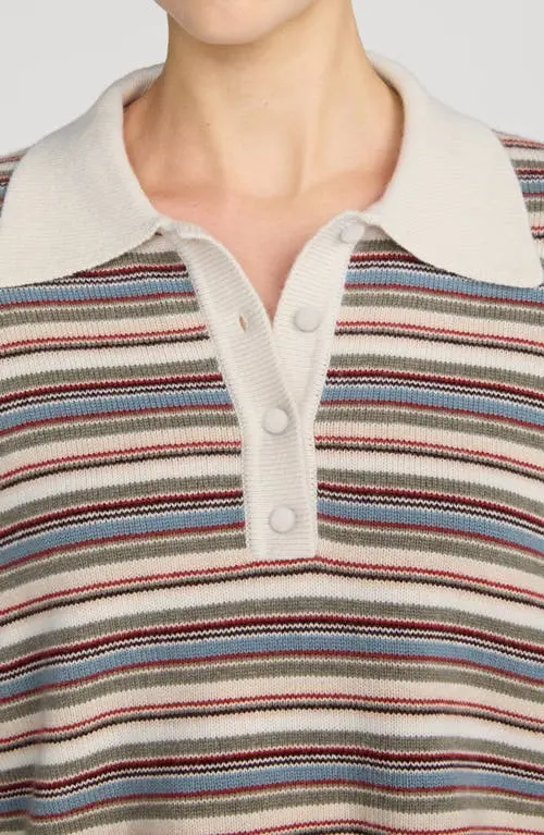 FRAME The Quad Stripe Polo Sweater