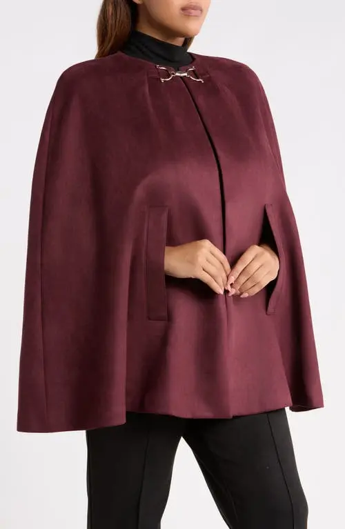 Anne Klein Faux Suede Long Cape