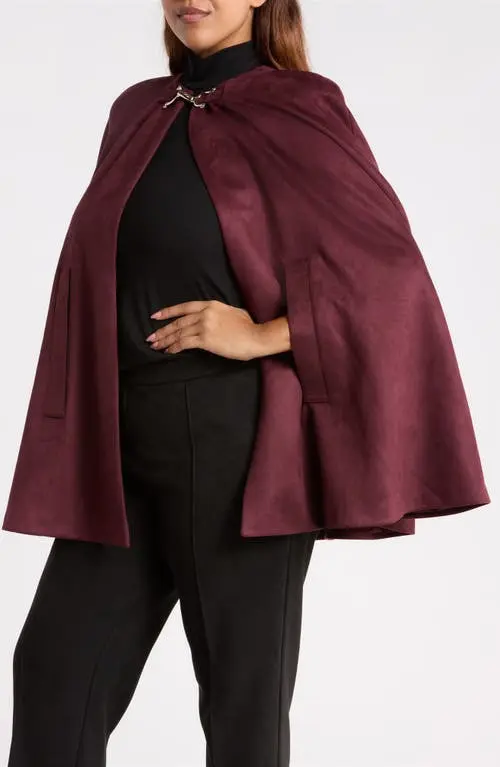 Anne Klein Faux Suede Long Cape