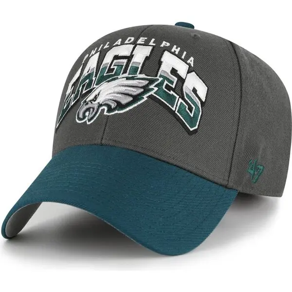 '47 Philadelphia Eagles Split Block Mvp Adjustable Hat - Charcoal