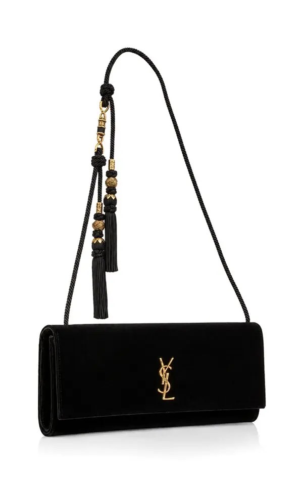 Saint Laurent Kate Velvet Clutch