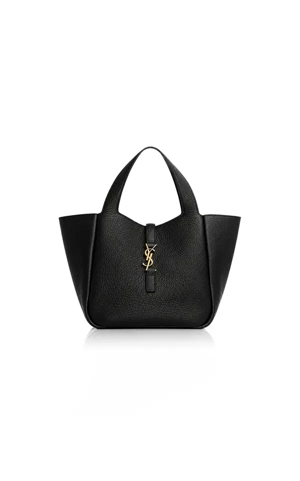 Saint Laurent Baby Bea Leather Tote - Black