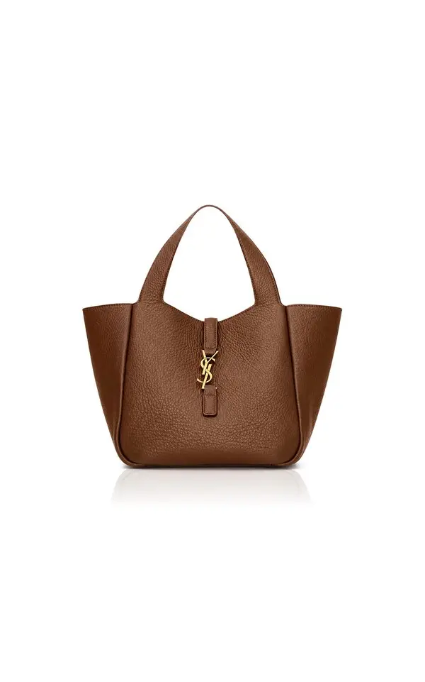 Saint Laurent Baby Bea Leather Tote - Brown