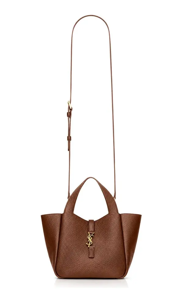 Saint Laurent Baby Bea Leather Tote - Brown