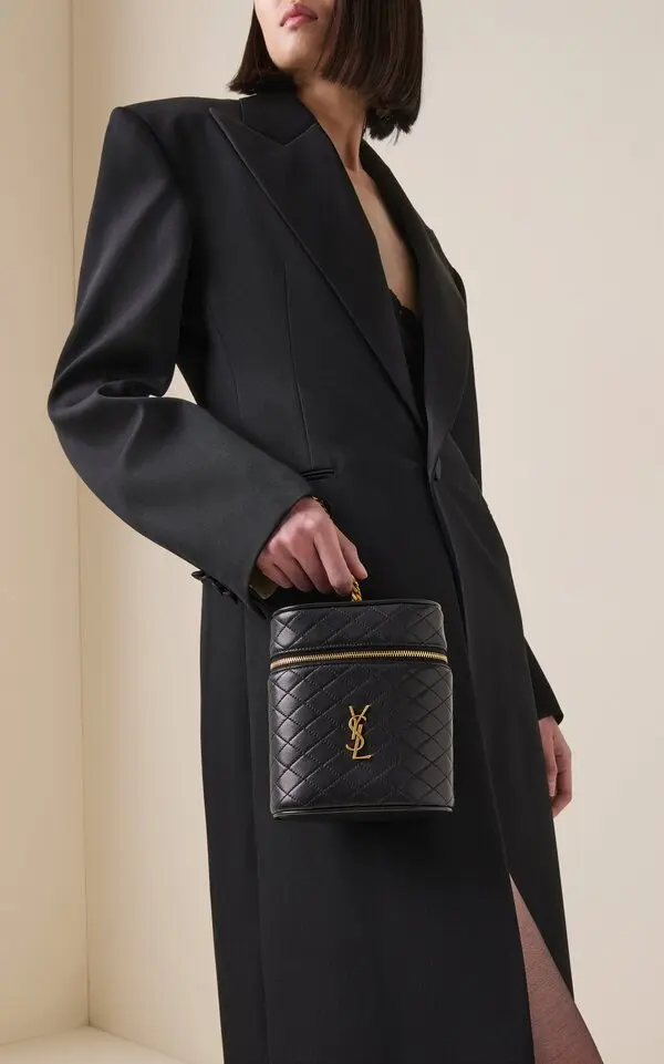 Saint Laurent Gaby Vertical Leather Vanity Bag
