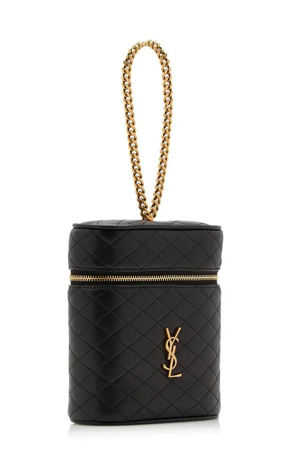 Saint Laurent Gaby Vertical Leather Vanity Bag