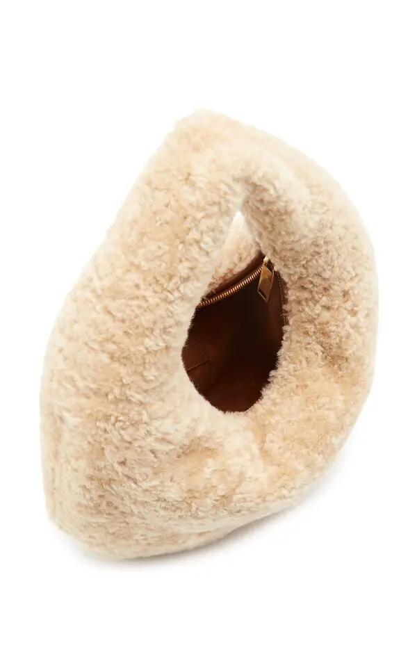 Saint Laurent Icarino Shearling Hobo Bag