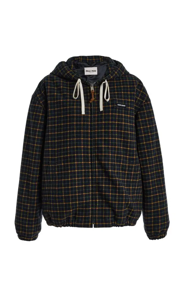 Miu Miu Checkered Wool-blend Jacket - Multi