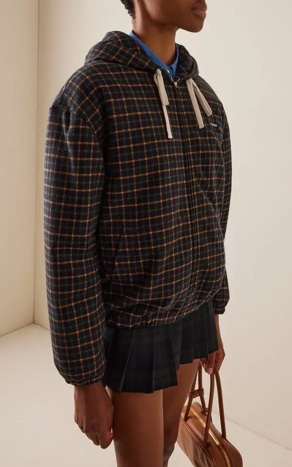 Miu Miu Checkered Wool-blend Jacket