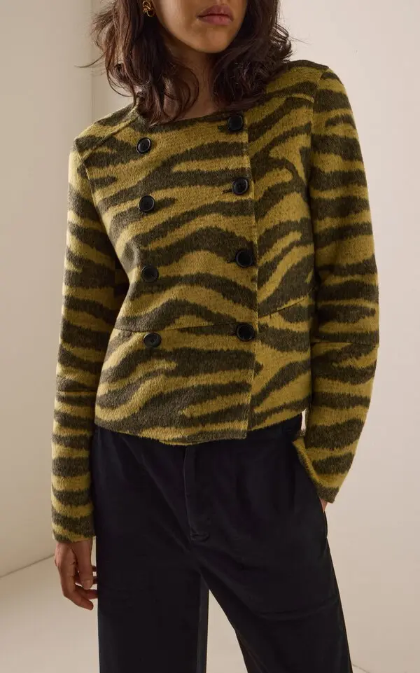 Proenza Schouler White Label Zebra Jacquard Wool-cashmere Blend Jacket