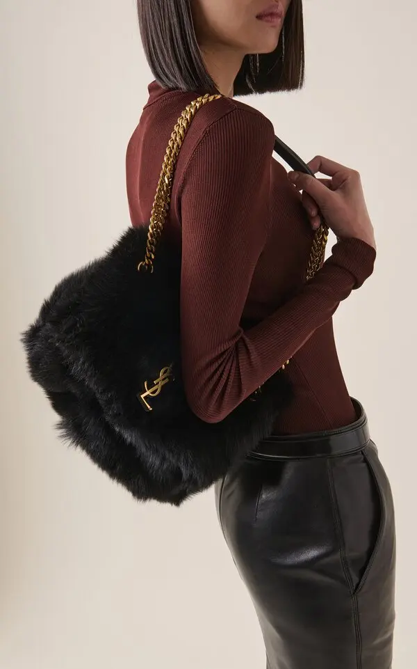 Saint Laurent Medium Niki Chain Shearling Bag