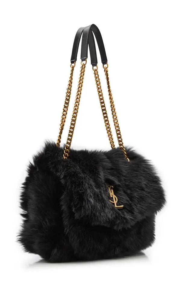 Saint Laurent Medium Niki Chain Shearling Bag