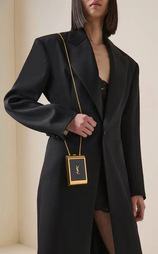 Saint Laurent Micro Minaudiere Metal And Resin Bag