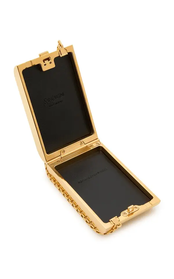 Saint Laurent Micro Minaudiere Metal And Resin Bag
