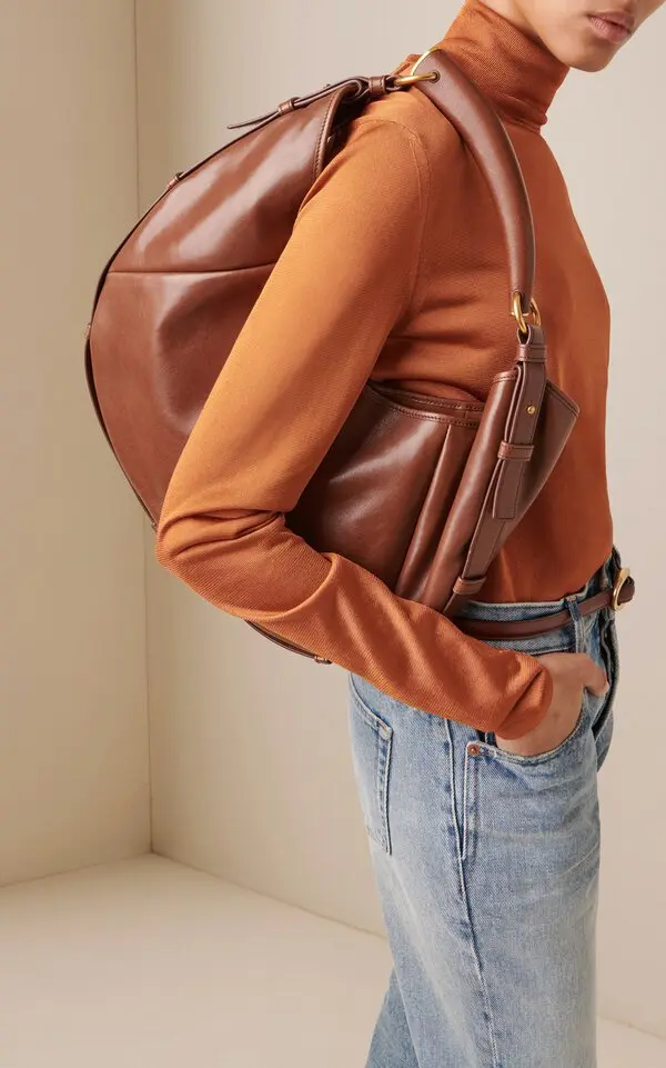 Saint Laurent Medium Mombasa Leather Hobo Bag