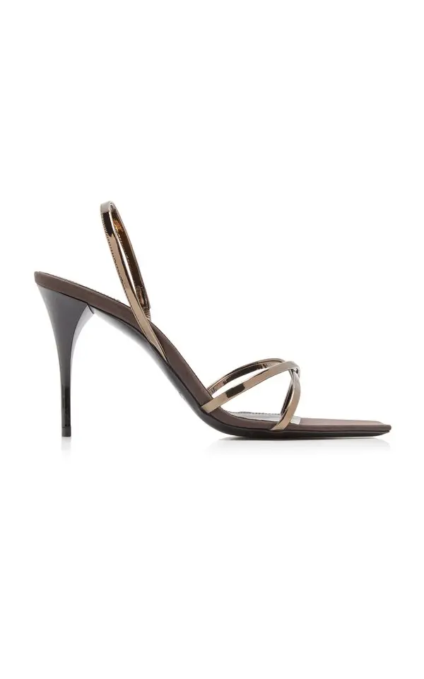 Saint Laurent Club Slingback Sandals - Taupe