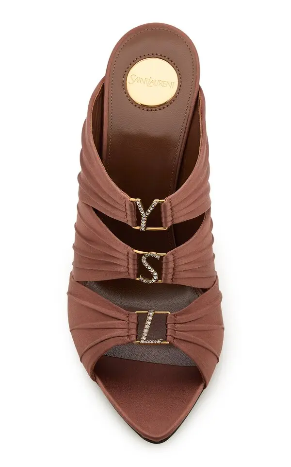 Saint Laurent Emilie Crepe Satin Mules