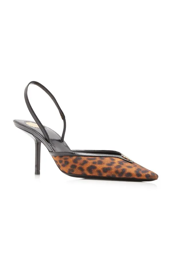 Saint Laurent Folie Leopard Grosgrain Pumps