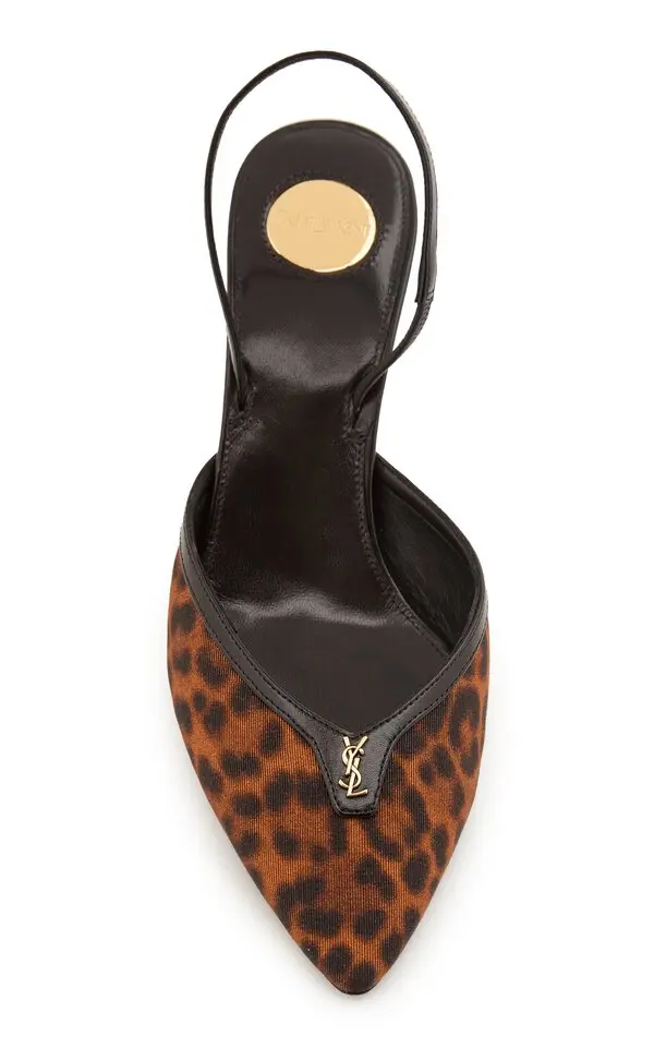 Saint Laurent Folie Leopard Grosgrain Pumps
