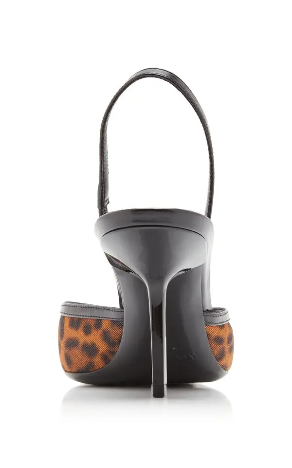 Saint Laurent Folie Leopard Grosgrain Pumps