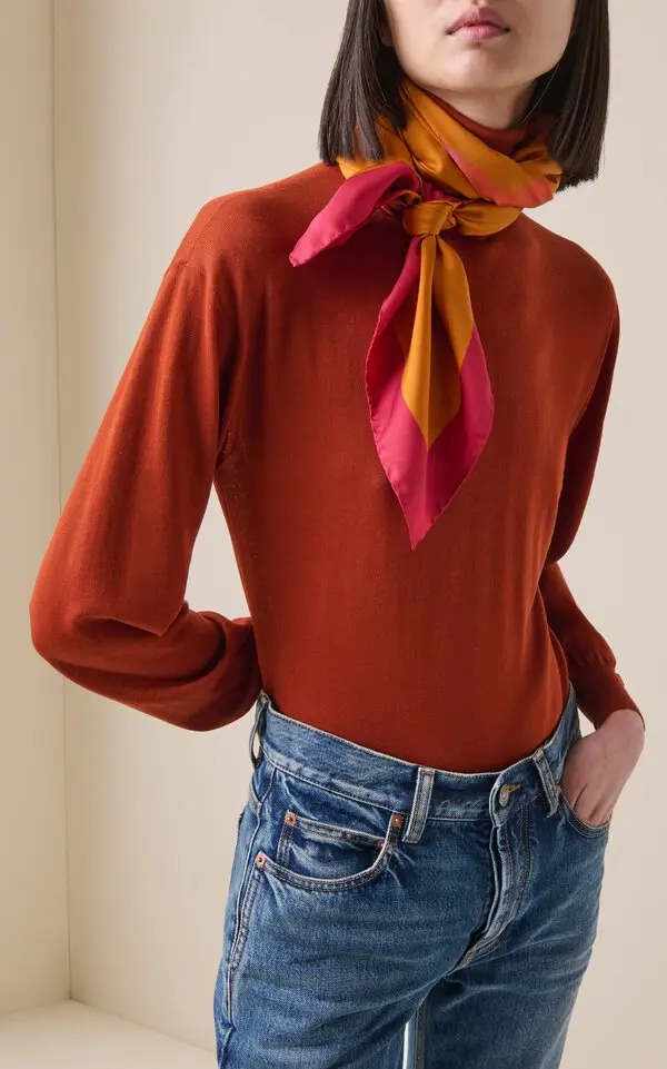 Saint Laurent Square Silk Scarf