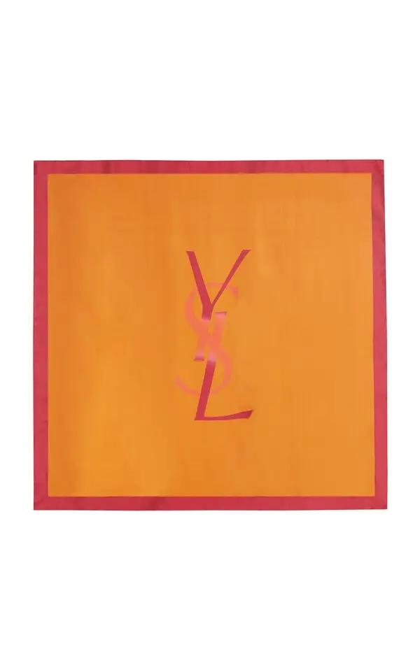 Saint Laurent Square Silk Scarf - Orange