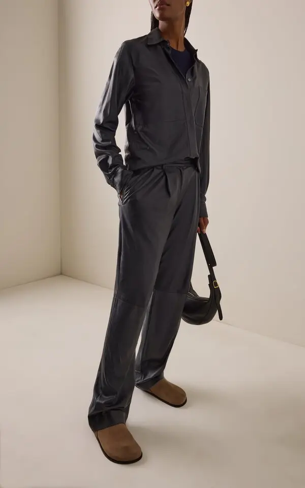 TWP Ivy Pleated Leather Trousers