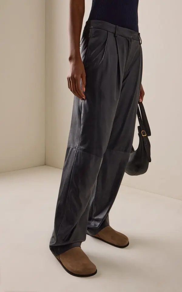 TWP Ivy Pleated Leather Trousers