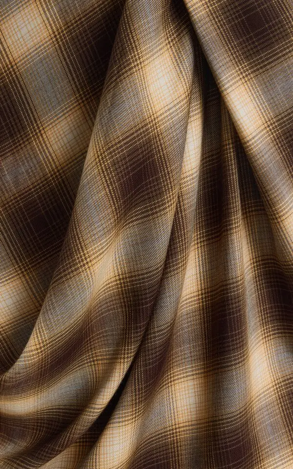 Co Draped Tencel Plaid Skirt