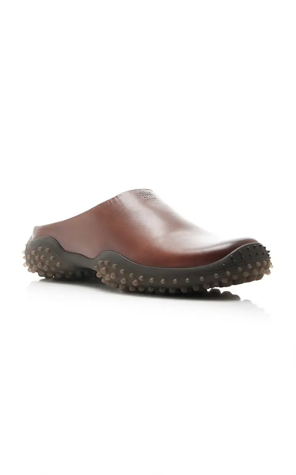 Miu Miu Leather Mules - Brown