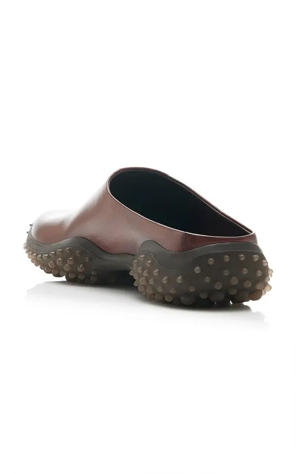 Miu Miu Leather Mules - Brown