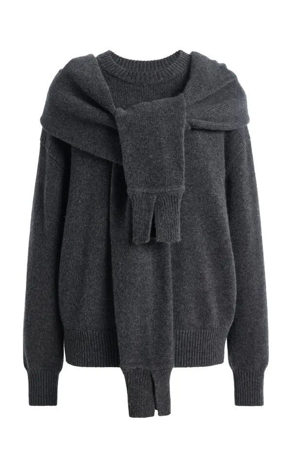 TWP Shrug Cashmere Crewneck Sweater - Dark Grey
