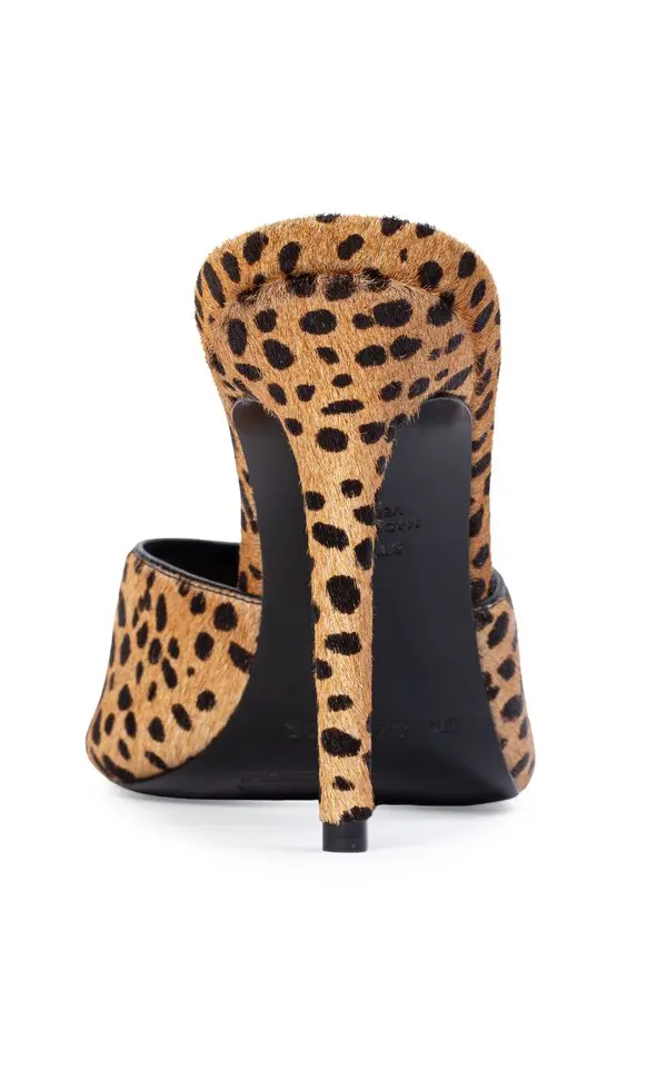 BLACK SUEDE STUDIO Bella Cheetah Pony Hair Mules