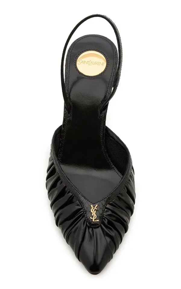Saint Laurent Folie Slingback Satin Pumps