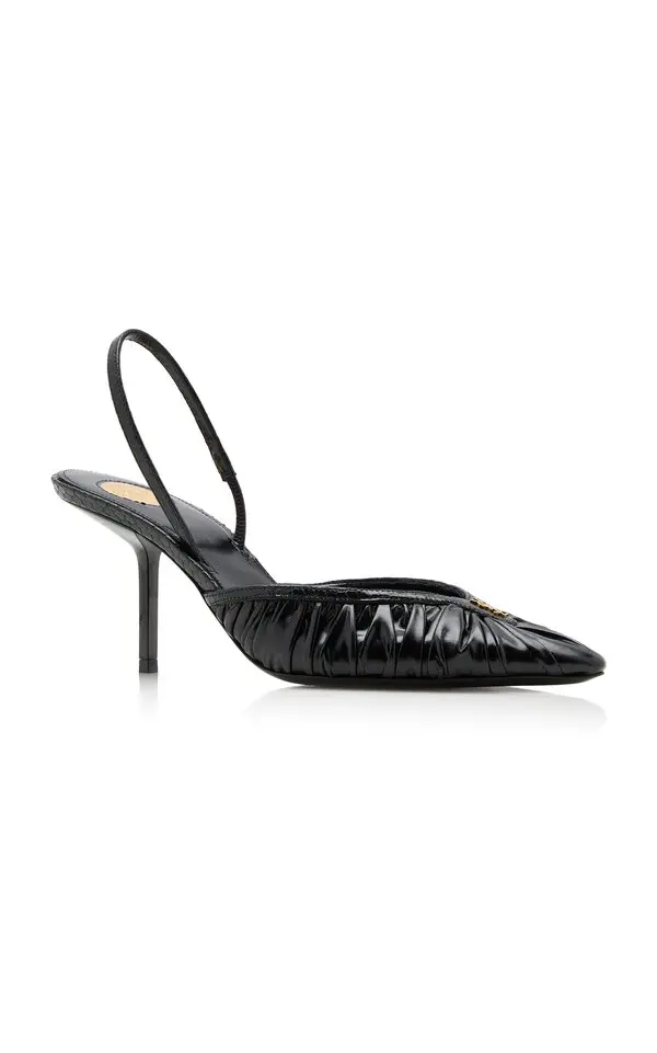 Saint Laurent Folie Slingback Satin Pumps