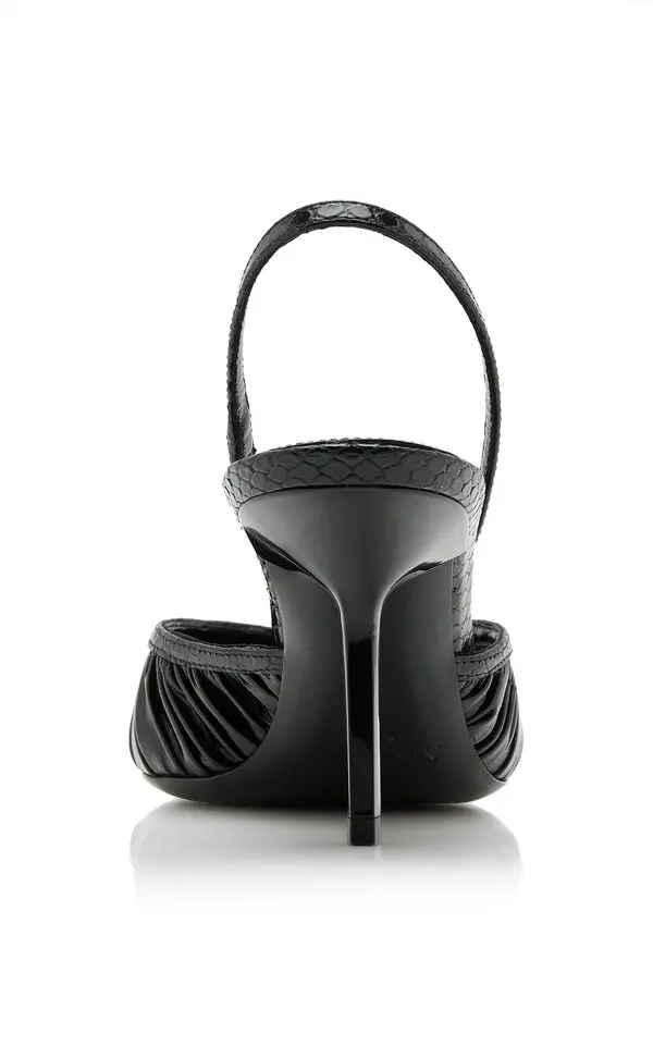 Saint Laurent Folie Slingback Satin Pumps