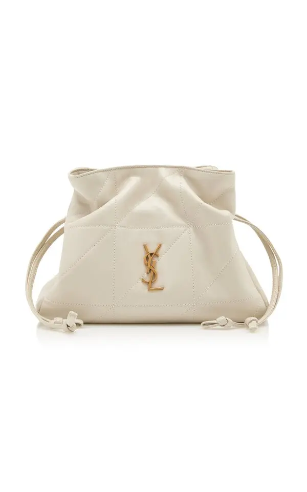 Saint Laurent Jamie Leather Shoulder Pouch - White